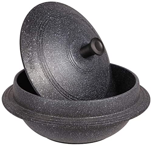 Kitchen Stoneware Casserole Dish Cooking Ceramic Casserole Clay Pot,Korean Stone Bibimbap Bowls,Not-Stick Stock Pot Soup Pot,Slow Stew Pot,Hot Pot,Rice Cooker Induction Cooker ty Black