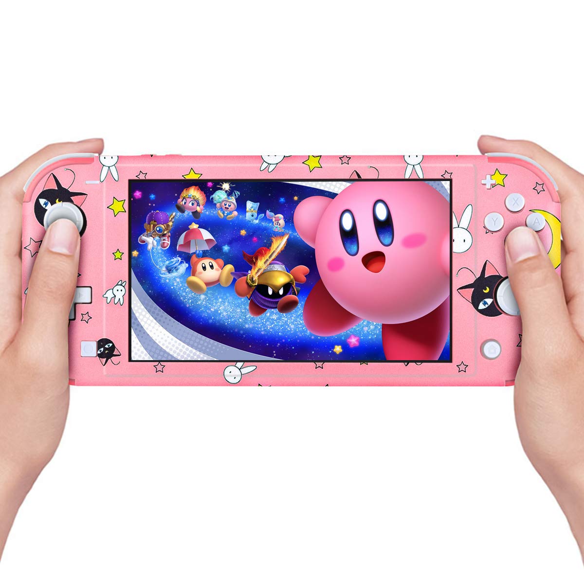 DLseego Switch Lite Skin Cute Girl Pattern Full Wrap Skin Protective Film Sticker Design for Nintendo Switch Lite-Pink