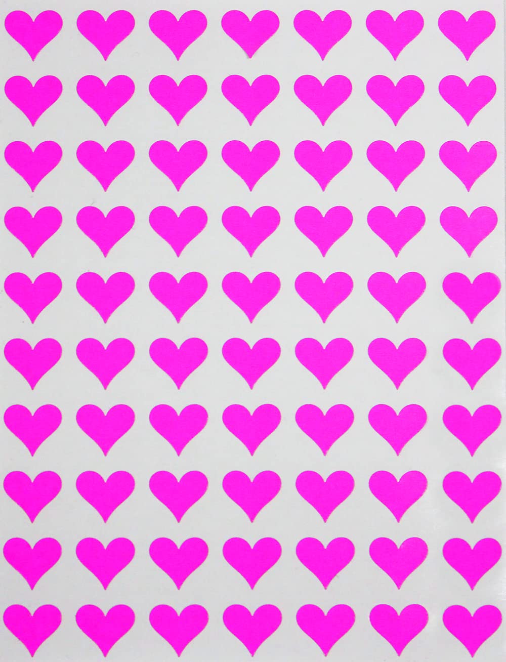 Royal Green Colored Decorative & Cute Heart Stickers - Scrapbooking Stickers, Packaging Stickers, Arts & Crafts Decorative Sticker Labels for Scrapbooks & More - 0.5 inch, 350-Pack (Neon Pink)