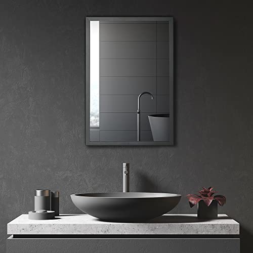 kleankin Wall-Mounted Medicine Cabinet with Mirror, Stainless Steel Bathroom Mirror Cabinet Wall Mounted with Storage Shelves for Living Room and Laundry Room, Black