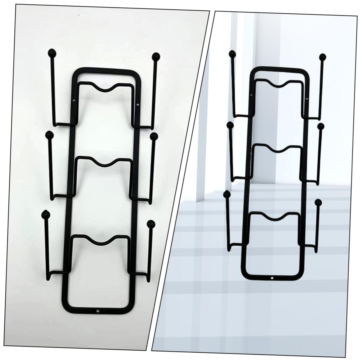 DECHOUS 4 Pcs Three Layer Pot Lid Hanging Decor Wall Bracket Wall Hooks Decorative Pan Lid Organizer Saucepan Lid Holder Kitchen Towel Hanger Reusable Pot Lid Holder Pot Rack