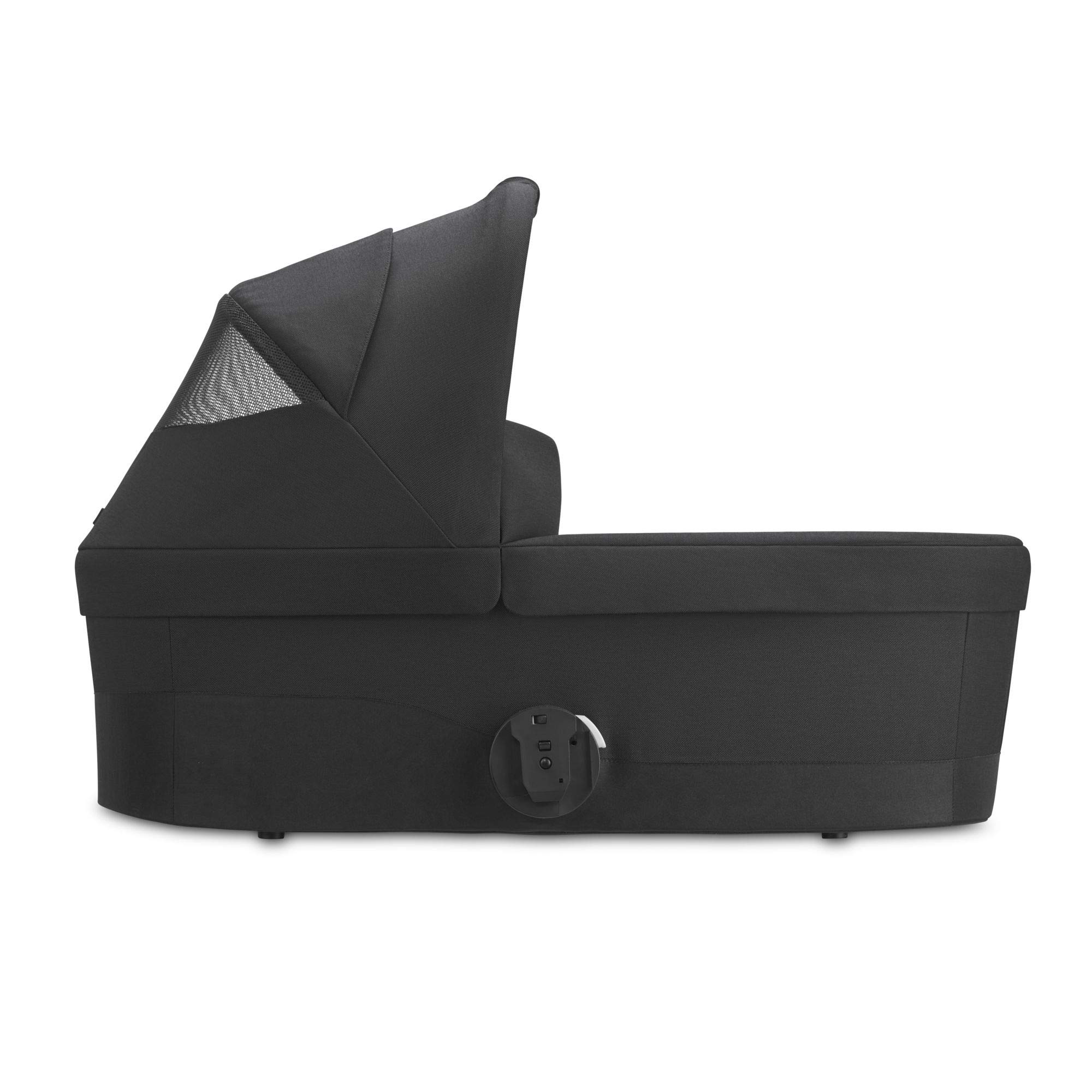 CYBEX Cot S, Baby Travel Bassinet, Easy Carry Handle & Memory Buttons, Spacious Baby Cot, Soft Interior Cushion, UPF 50+ Sun Canopy, Compatible with Select CYBEX strollers, Deep Black