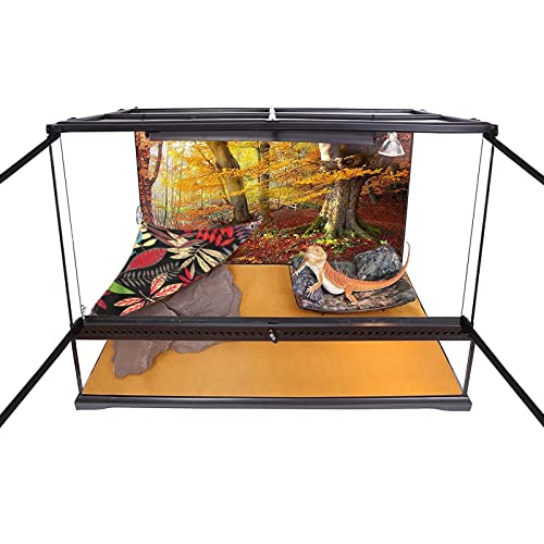 KLKCMS Reptile Hammock Lounger Ladder Bearded Dragon Hammock Accessories for Bearded Geckos Lizards Reptile, Black S
