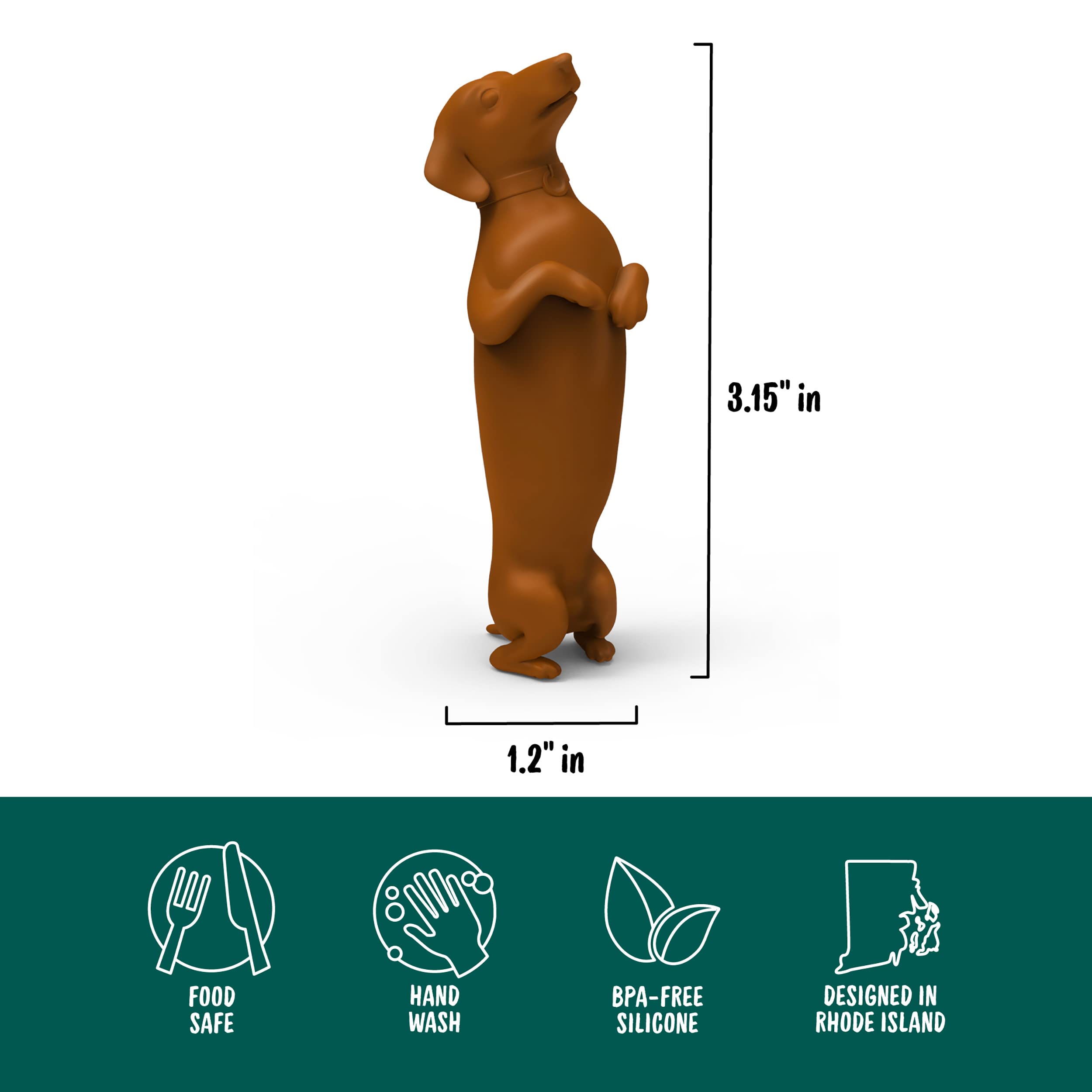 Genuine Fred WINER DOG Bottle Stopper, Silicone Wine Stopper with cute dachshund design - Keeps a tight seal - Fun Kitchen Gadget & Bar Cart Accessories - Great stocking stuffer & gift for dog lovers