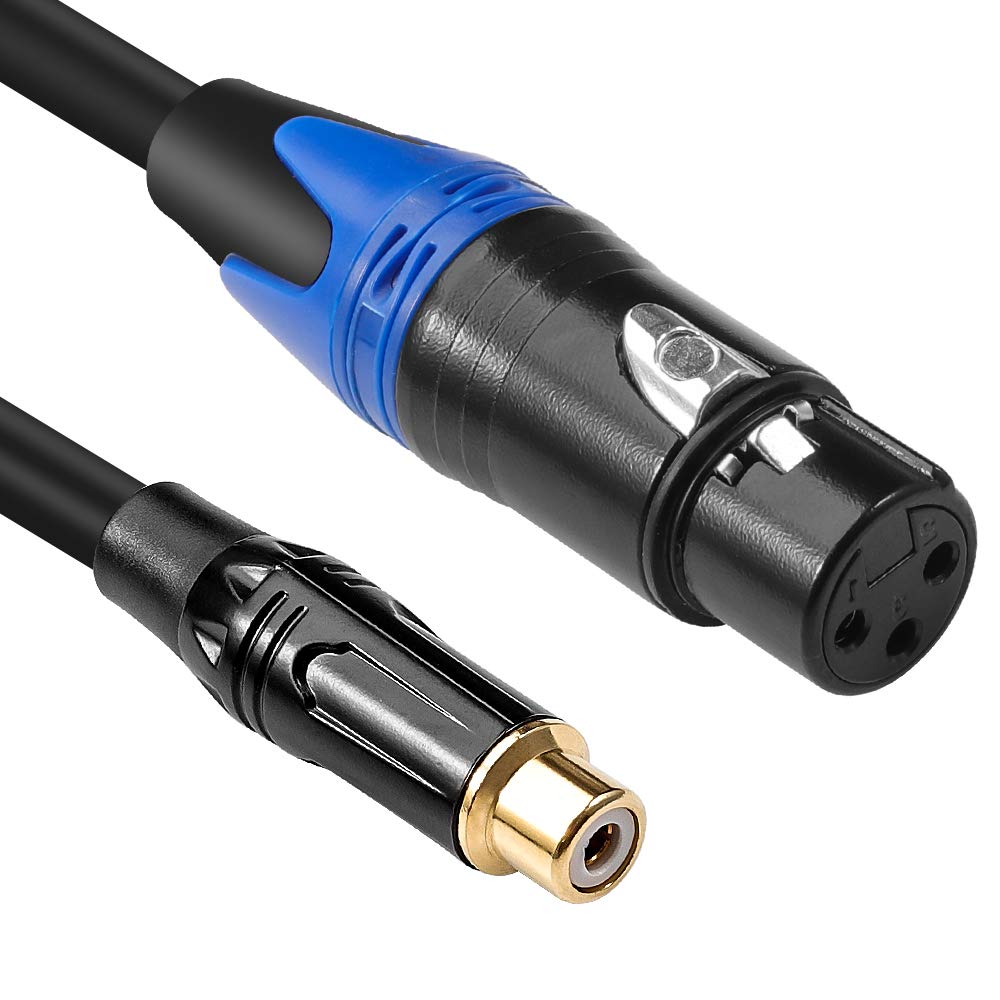 Disino Female XLR to RCA Female Cable, RCA to XLR Female Converter Gender Changer Audio Adapter Patch Cable - 1 feet