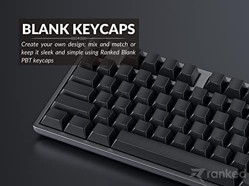 Ranked Blank Premium Keycap Set | 1.4 mm Thick PBT | Cherry Profile for Mechanical Keyboard (Black, 139 Keys)