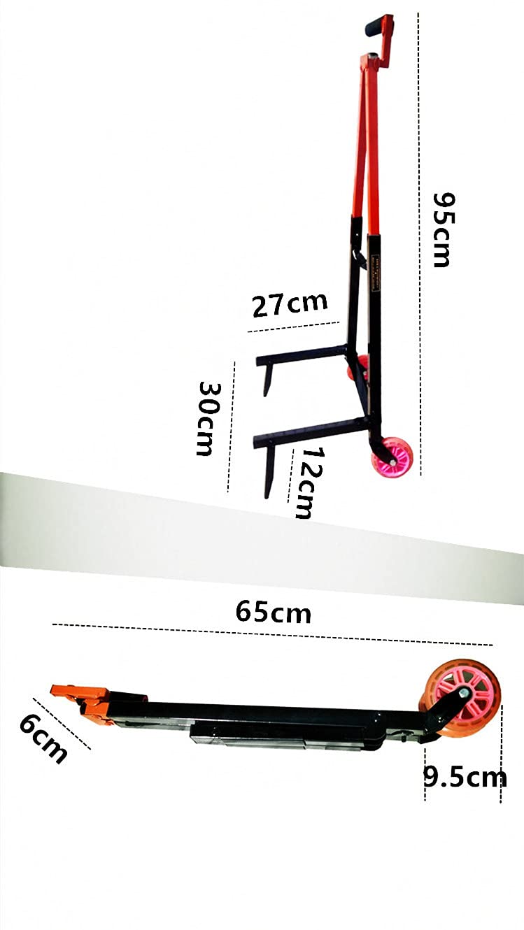 Folding Luggage Cart with 2 Wheels Lightweight Iron Collapsible Folding Hand Truck for Shopping Travel, Moving and Office Use Trolley (Black)