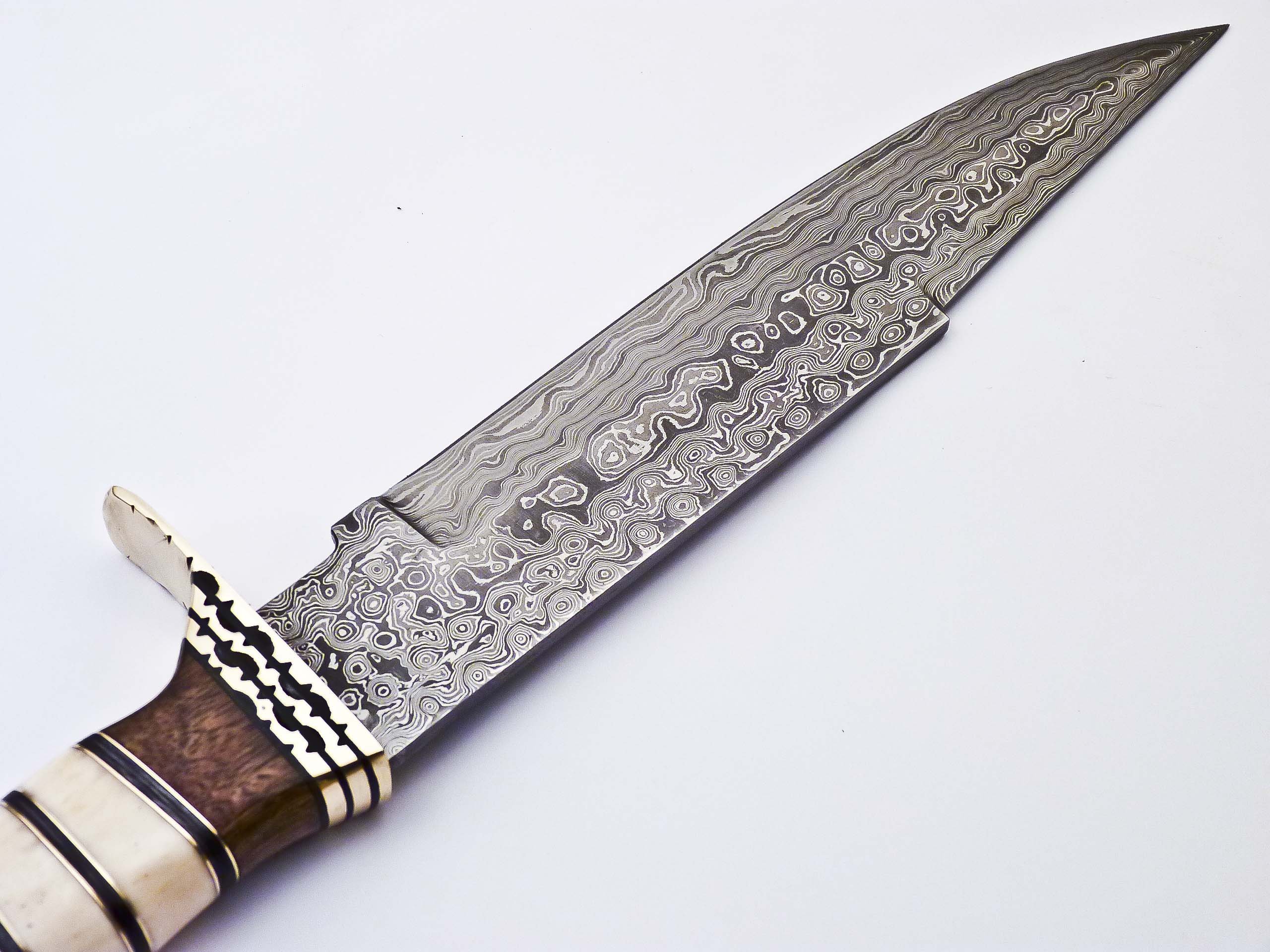 Custom Damascus Knife Hunting Knife | Best Outdoor Knife Camping Knife | Beautiful Burl Wood Handle