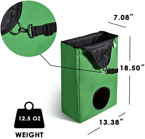Premium Horse Slow Feed Hay Bag with Metal Snap Fastener and Heavy Adjustable Strap β