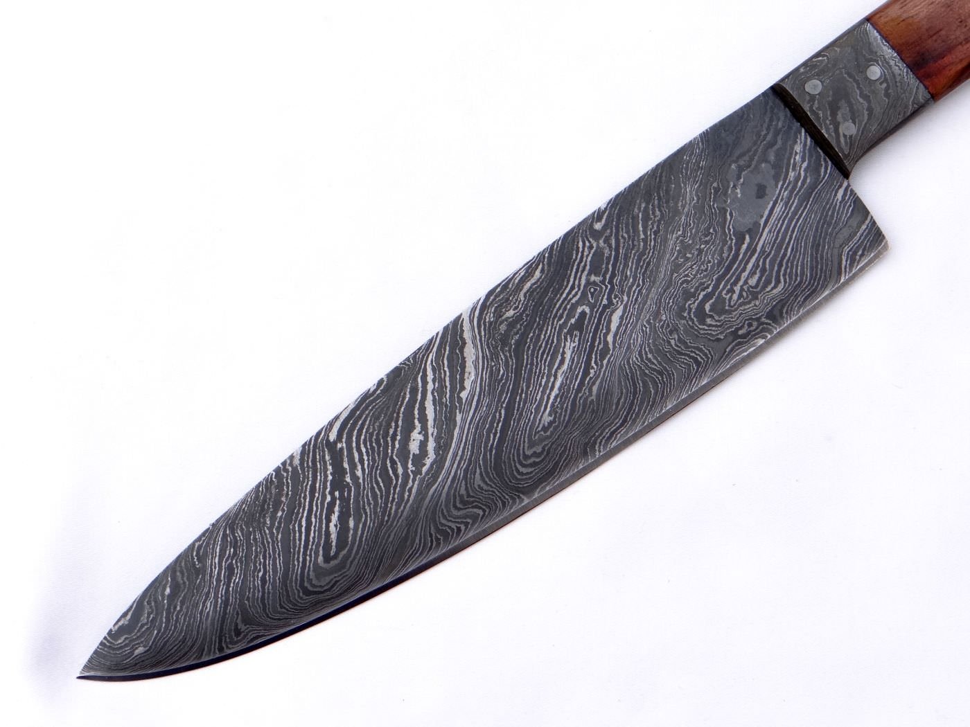 Custom Handmade Kitchen Chef Knife Damascus Steel bolster Walnut Wood 12"