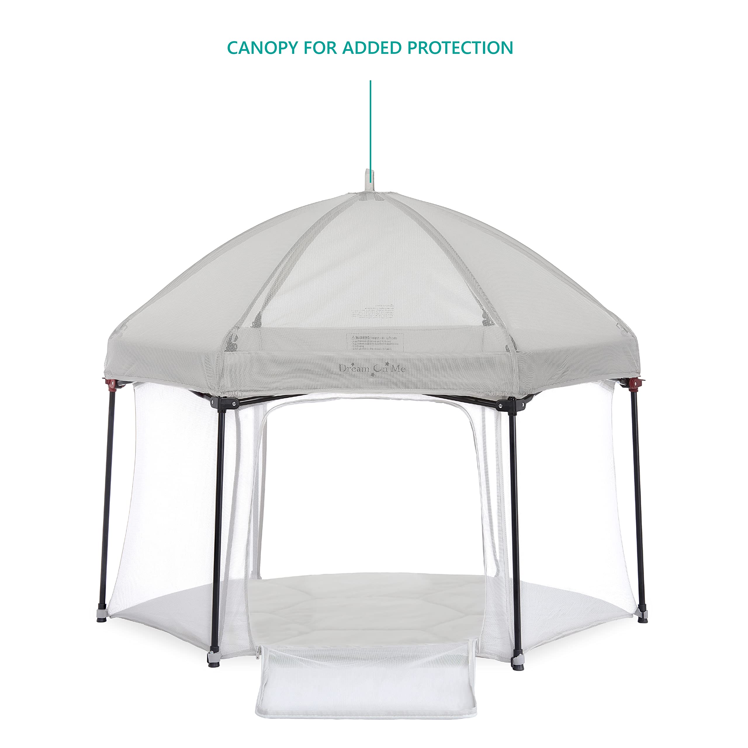 Dream On Me Onyx Playpen Set with Canopy, Grey