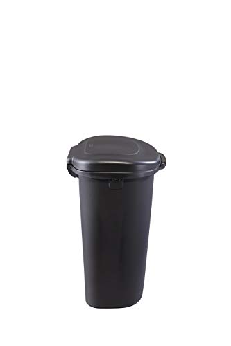 Rubbermaid Commercial Products Touch Top Trash Can/Wastebasket with Lid, 13-Gallon, Small Black Garbage Bin for Home/Kitchen/Bathroom/Bedroom/Office