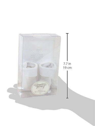 Stephan Baby Infant Boy/Girl Embroidered Christening Bib and Bootie Socks Set, White