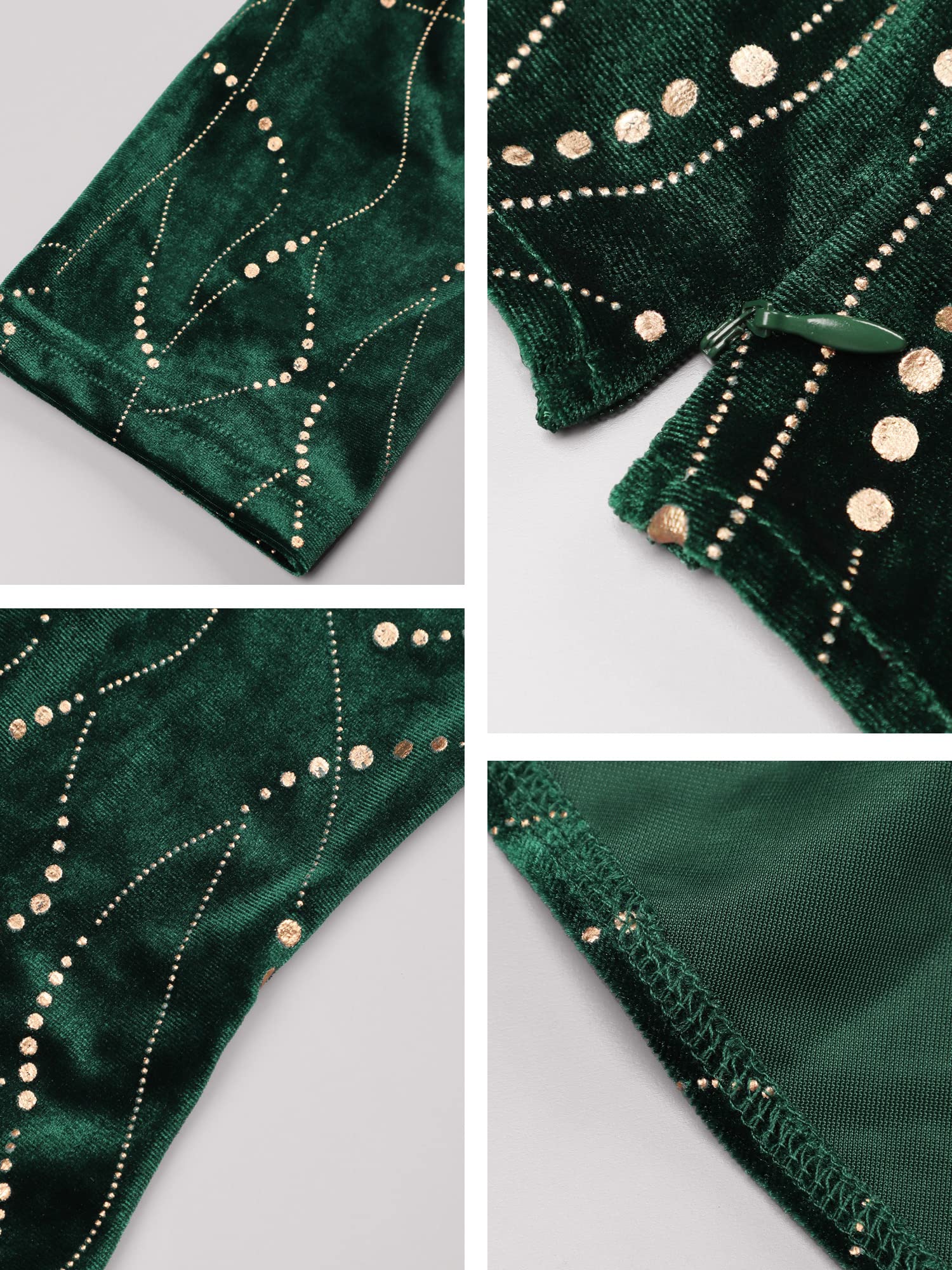 Ever-Pretty Women's Velvet 3/4 Sleeve High-Low Mermaid Plus Size Gorgeous Evening Dress Green US16