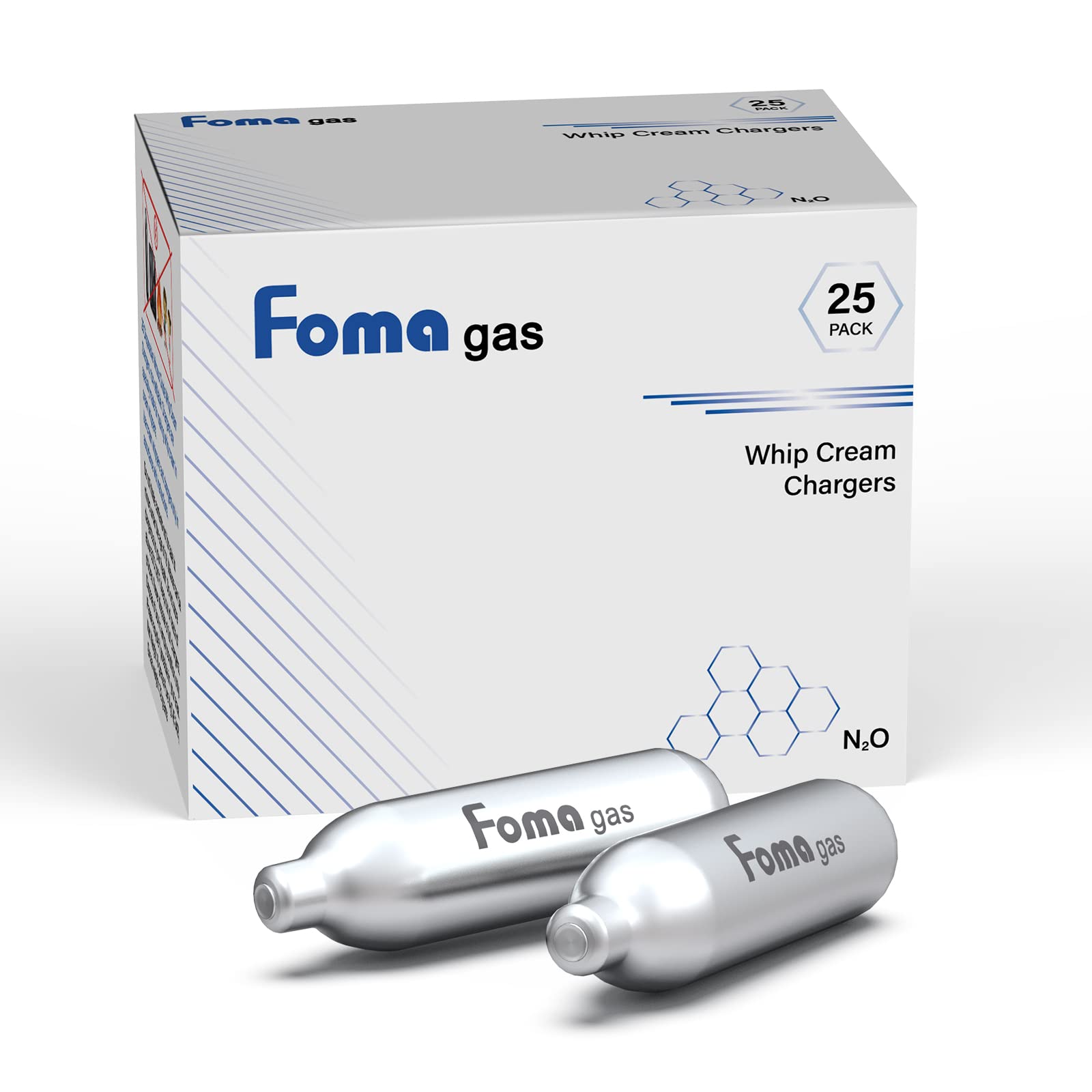 FOMAGAS Whipped Cream Chargers, 25 Pack