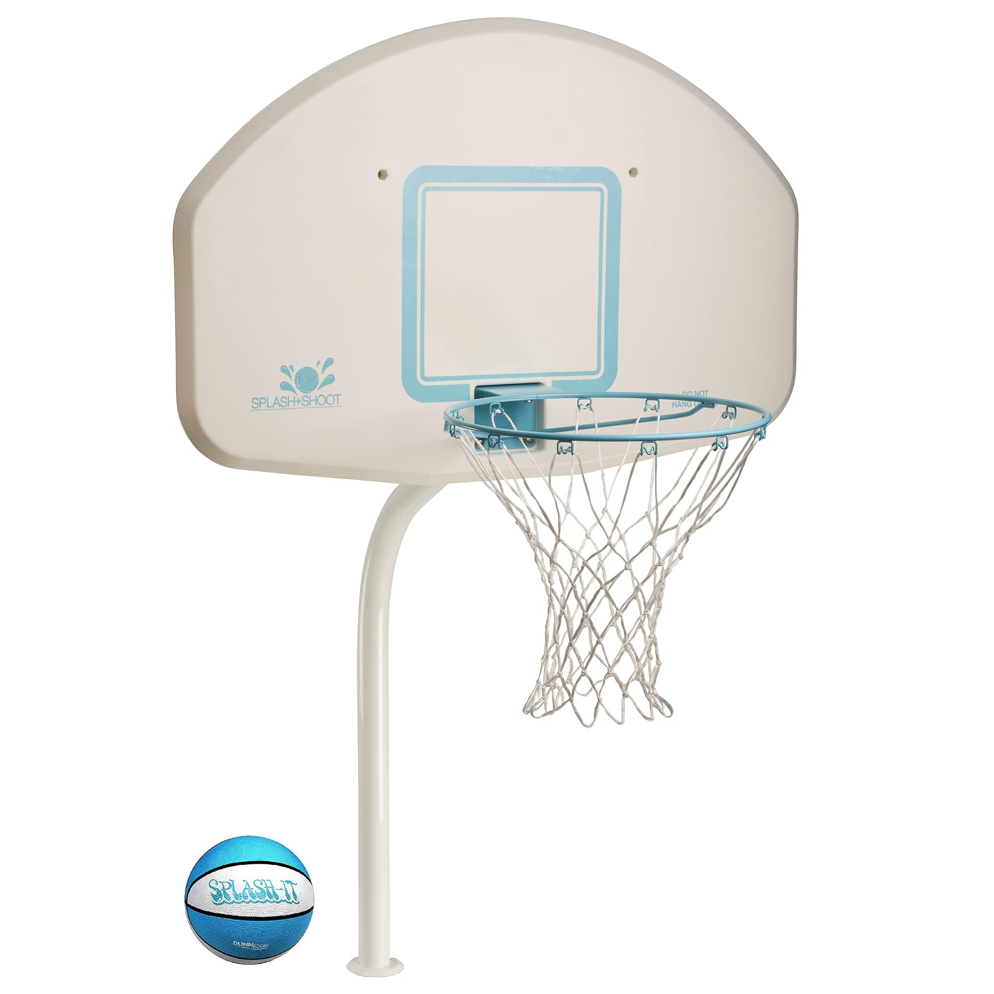 Dunn-Rite Products Deck Shoot Poolside Deck-Mounted Basketball Hoop Set, Clear