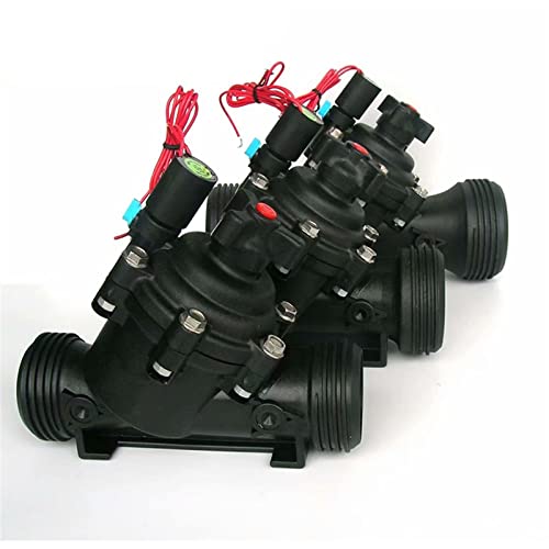 GRUNI 1Pcs 2 Inch Agricultural Irrigation System Hydraulic 220V 24V 12V Lawn Sprinkler Greenhouses Solenoid Valve (Size : 2", Color : 12VDC)