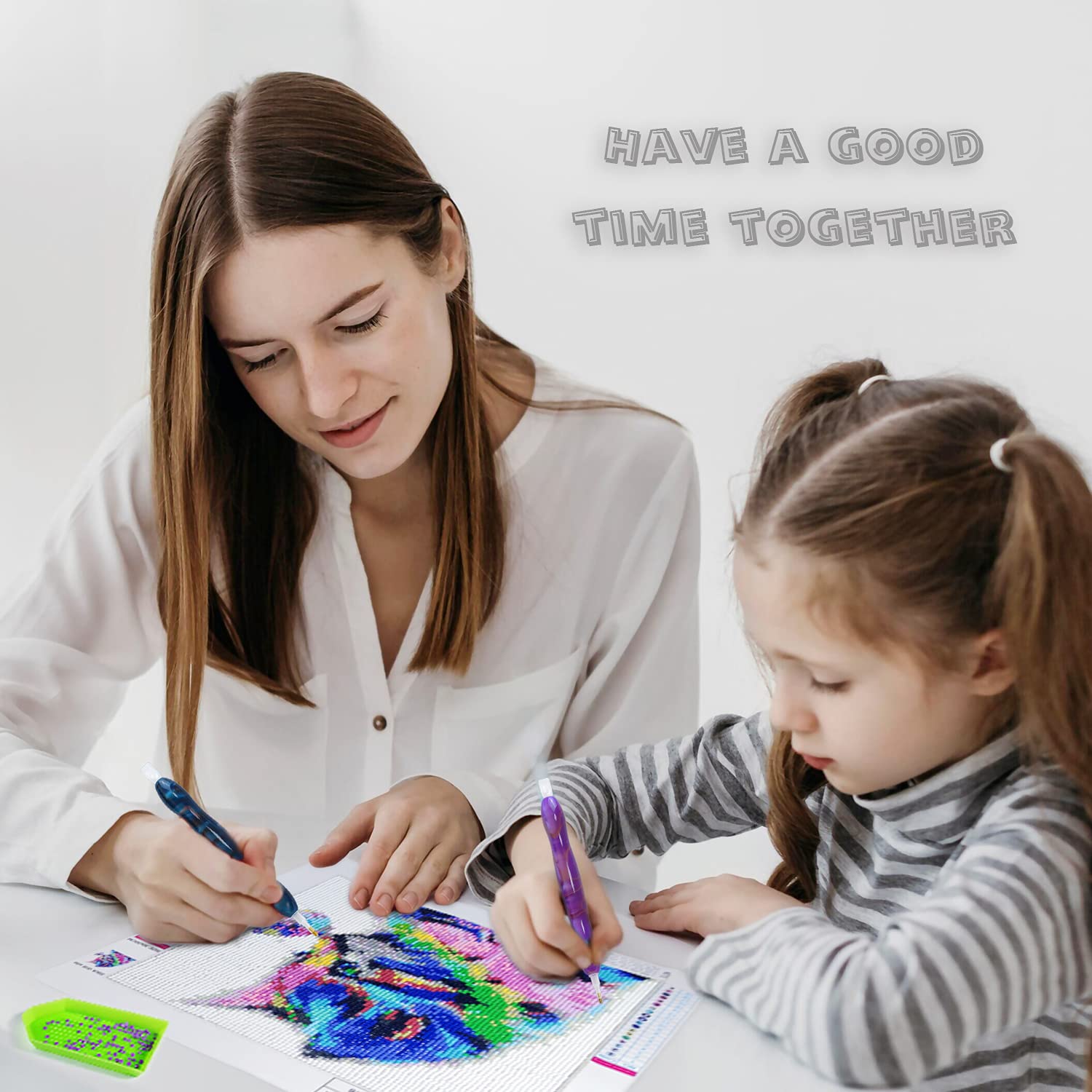 Diamond Painting Pen, Diamond Painting Accessories Tools Pen with Wax and Tips, Ergonomic Diamond Art Drill Pen, Comfort Grip and Faster Drilling (Purple)