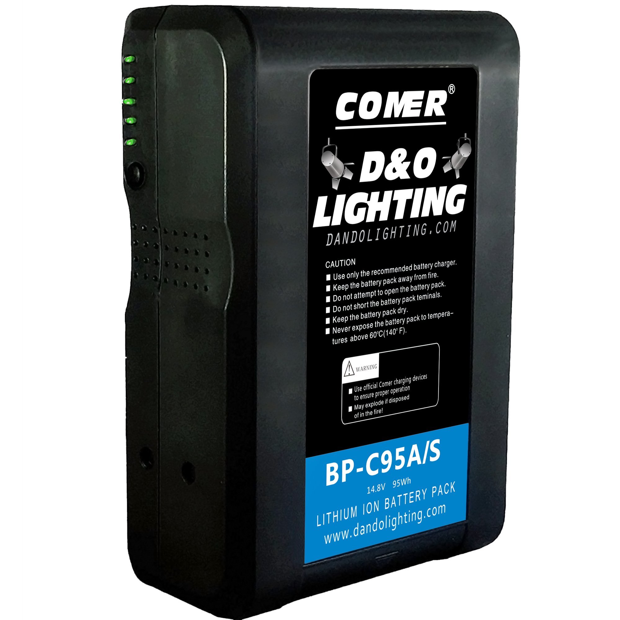 D&O Lighting Gold Mount Battery β 95Wh 14.8V 6600mAh Rechargeable Battery for Broadcast Camera and Digital Production Cameras β Gold Mount Plate Li-Ion Comer Battery for Blackmagic URSA and Sony