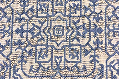 Unique Loom Outdoor Botanical Collection Area Rug - Allover (2' 2" x 3' 1" Rectangle, Beige and Blue/ Blue)