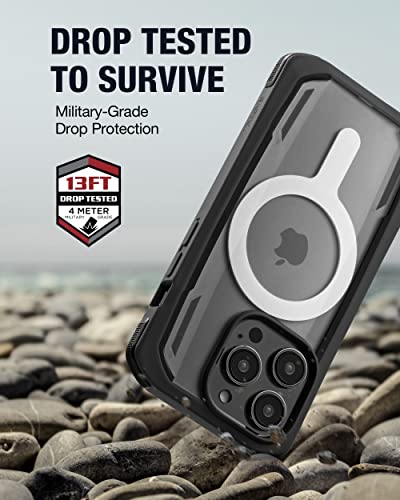 RAPTIC Secure Compatible with MagSafe for iPhone 14 Pro Case, Military Grade 13ft Drop Protection, Strong Magnetic, Shockproof & Anti-Scratch, 6.1 inch, Charcoal