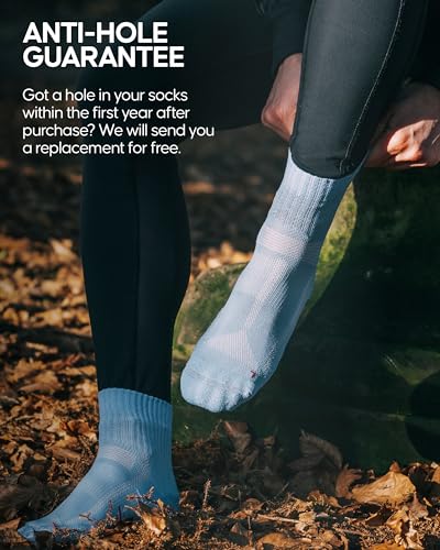 DANISH ENDURANCE Long Distance Running Socks, Quarter, Cushioned & Moisture Wicking, 3 Pair Pack for Men & Women
