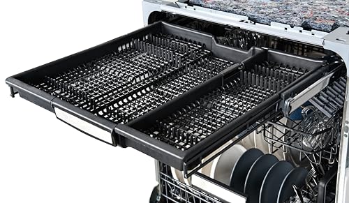 Kenmore 24" Built-In Stainless Steel Tub Dishwasher with EasyFlex 3rd Rack, SmartWash, UltraWash Plus, TurboDry, and MoreSpace Adjustable Rack, Energy Star Certified, Black