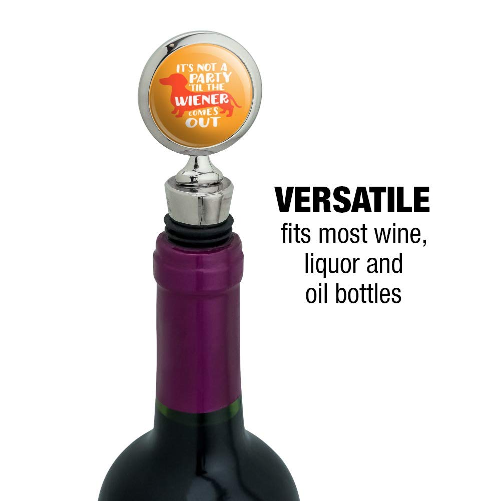 It's Not a Party til Wiener Comes Out Dachshund Dog Funny Wine Bottle Stopper