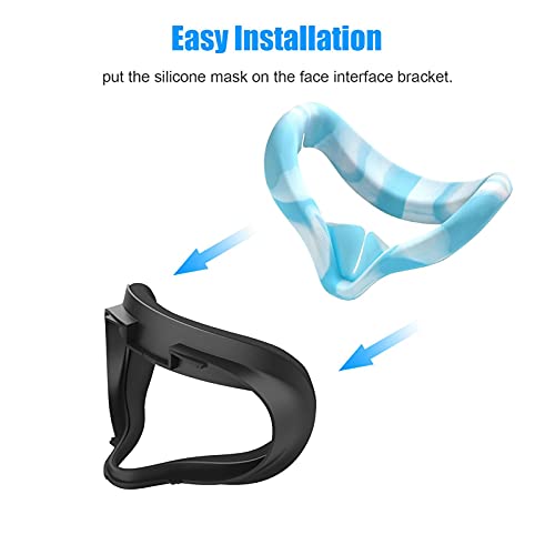 Dan&Dre Upgraded Silicone Eye Cover Face Cushion, Crazy Comfortable Waterproof Sweatproof Shading Eye Cover Pad Compatible for Oculus Quest 2