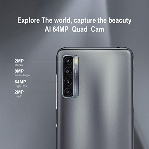 TCL 20S Unlocked Cell Phone with 6.67” Dotch FHD+ Display, Android 11 Smartphone 64MP Quad Rear Camera System, 4GB+128GB, 5000mAh Big Battery with Fast Charging, Milky Way Black