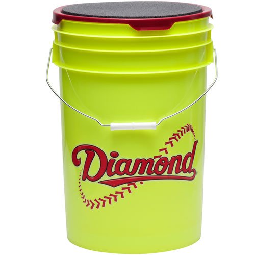 Diamond Sports Official Fastpitch 12Ysc Softballs with Bucket 18 Ball Pack W/Bucket, Yellow