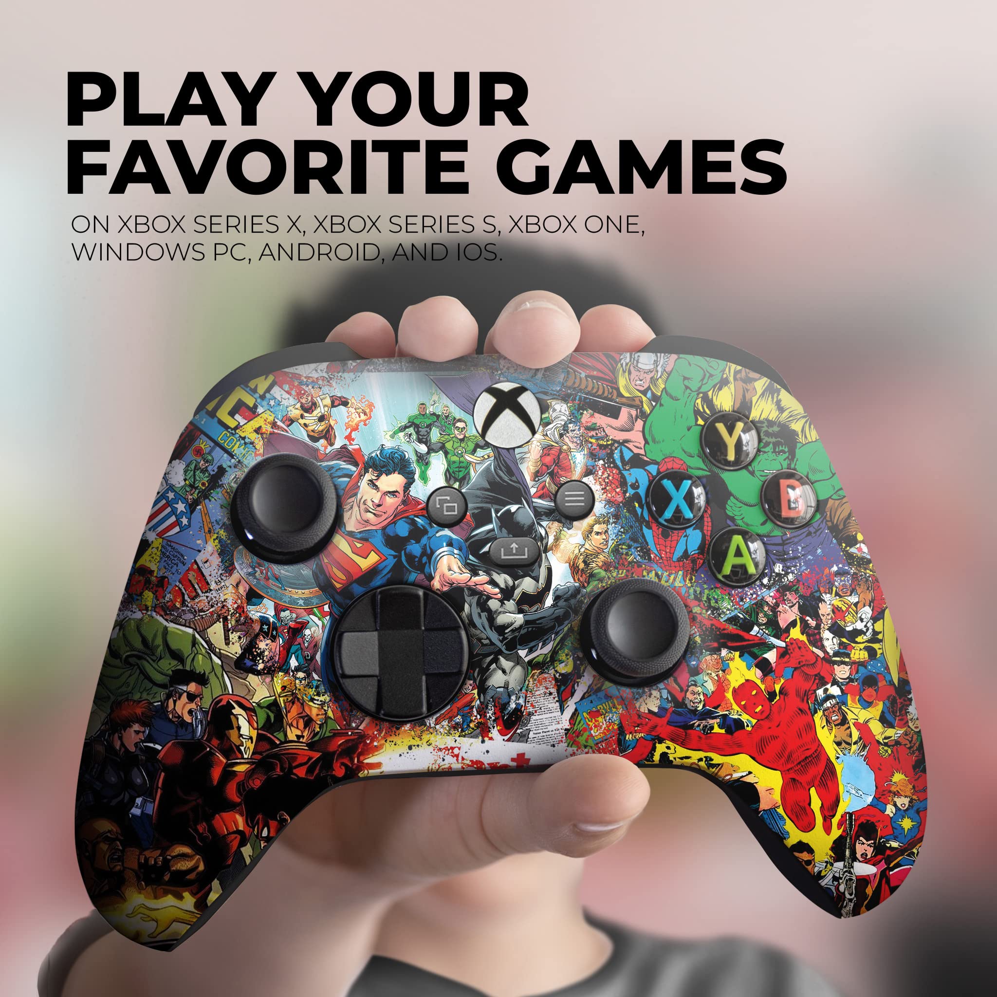 DreamController Holographic Zebra Custom X-box Controller Wireless compatible with X-box One/X-box Series X/S Proudly Customized in USA with Permanent HYDRO-DIP Printing(NOT JUST A SKIN) (MODDED)
