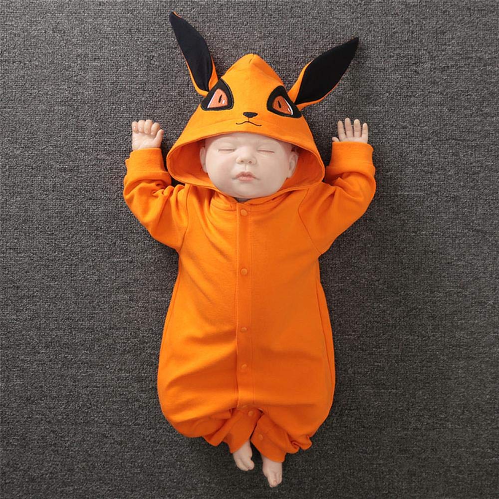daimengmeng Baby Romper Boys Girls Newborn Cartoon Cosplay Outfits Button Cotton Jumpsuits Orange 9-12 Months/80