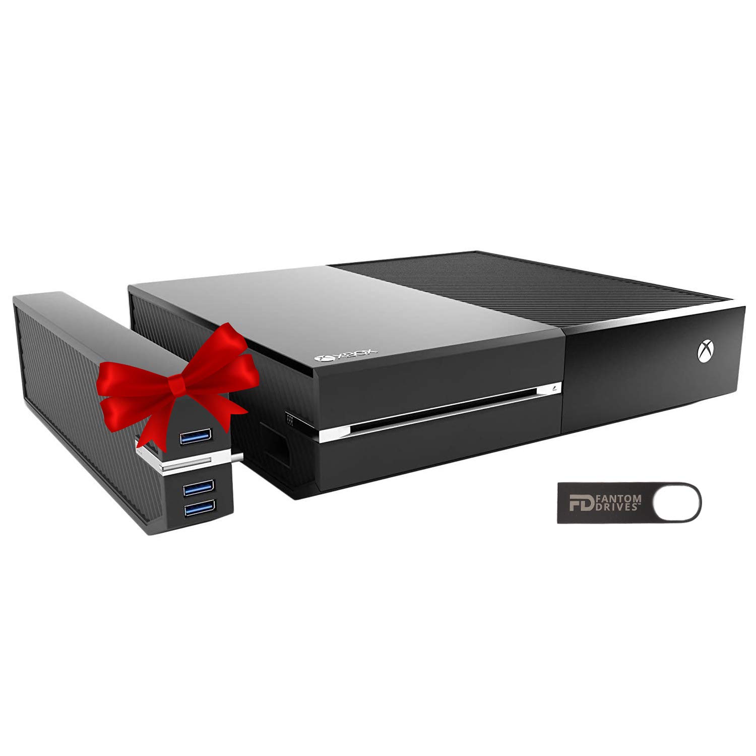 FD 4TB Xbox One Hard Drive Upgrade - Easy Snap-On with 3 USB Ports - with 32GB FD Flash for Media use - Compatible with Original Xbox One Only (XBOX-4TB-SH2)