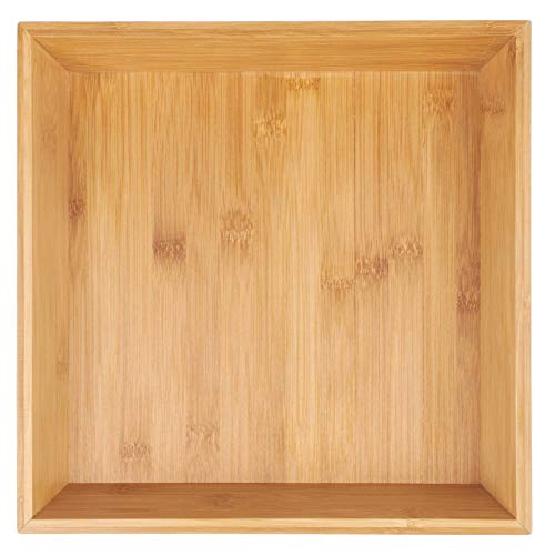 GET - BAMTRY-05 BAMTRY-02 Rectangular 2" Deep Bamboo Serving Tray, 12" x 12"