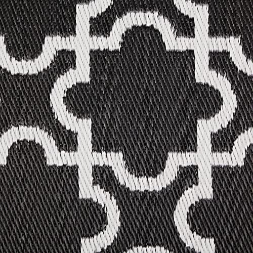 DII Reversible Outdoor Lattice Woven Rug, 4x6 Ft, Black