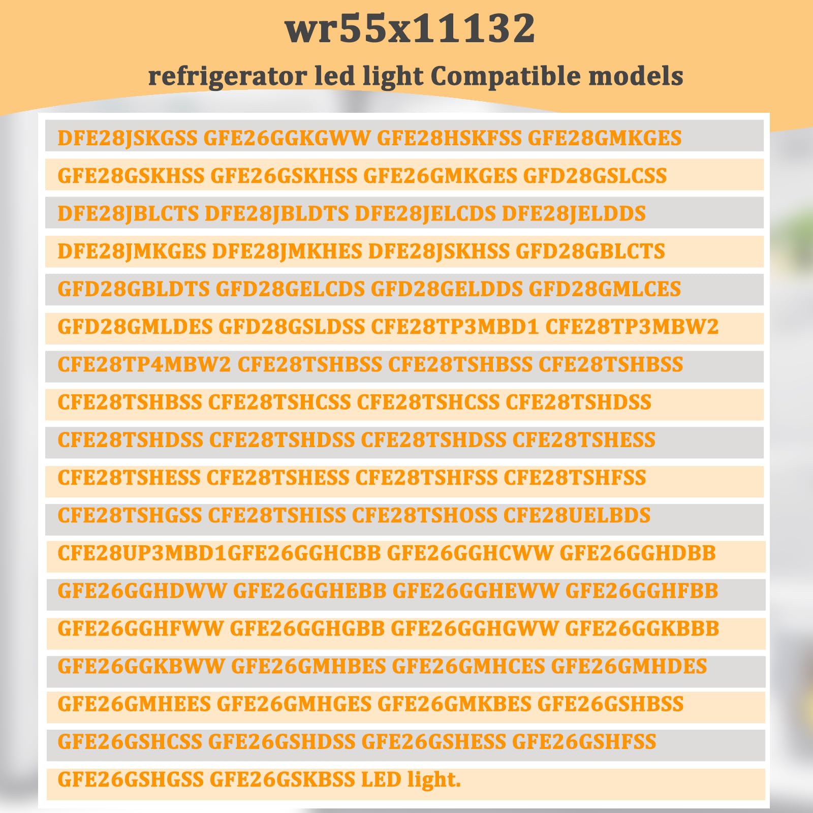 WR55X11132 WR55X25754 Compatible with GE Refrigerator Led Light and Cover Assembly Replace Refrigerator Led Light Assembly WR55X30603 WR55X26487 WR55X26486 WR55X30602