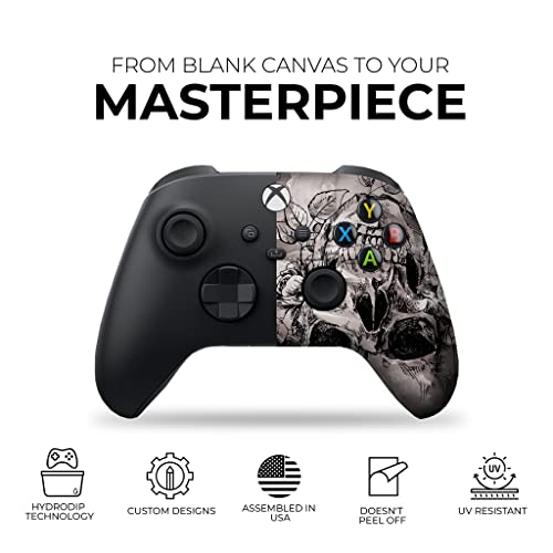 DreamController Skull Custom X-box Controller Wireless compatible with X-box One/X-box Series X/S Proudly Customized in USA with Permanent HYDRO-DIP Printing (NOT JUST A SKIN)