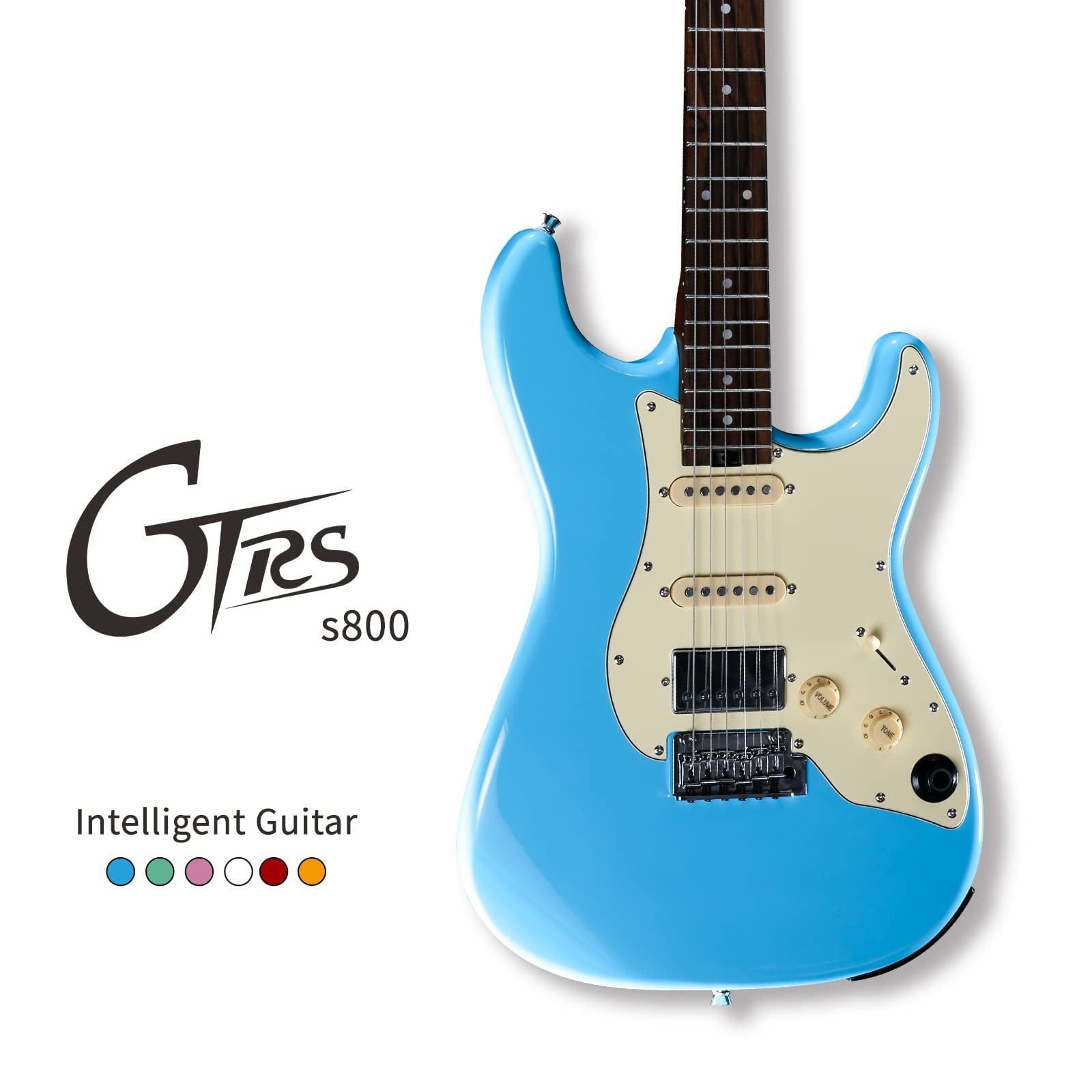 GTRS Intelligent Guitar Sonic Blue Electric Guitar Bundled with GWF4 Wireless Footswich Controller GCA5 Mini Bluetooth Amplifer