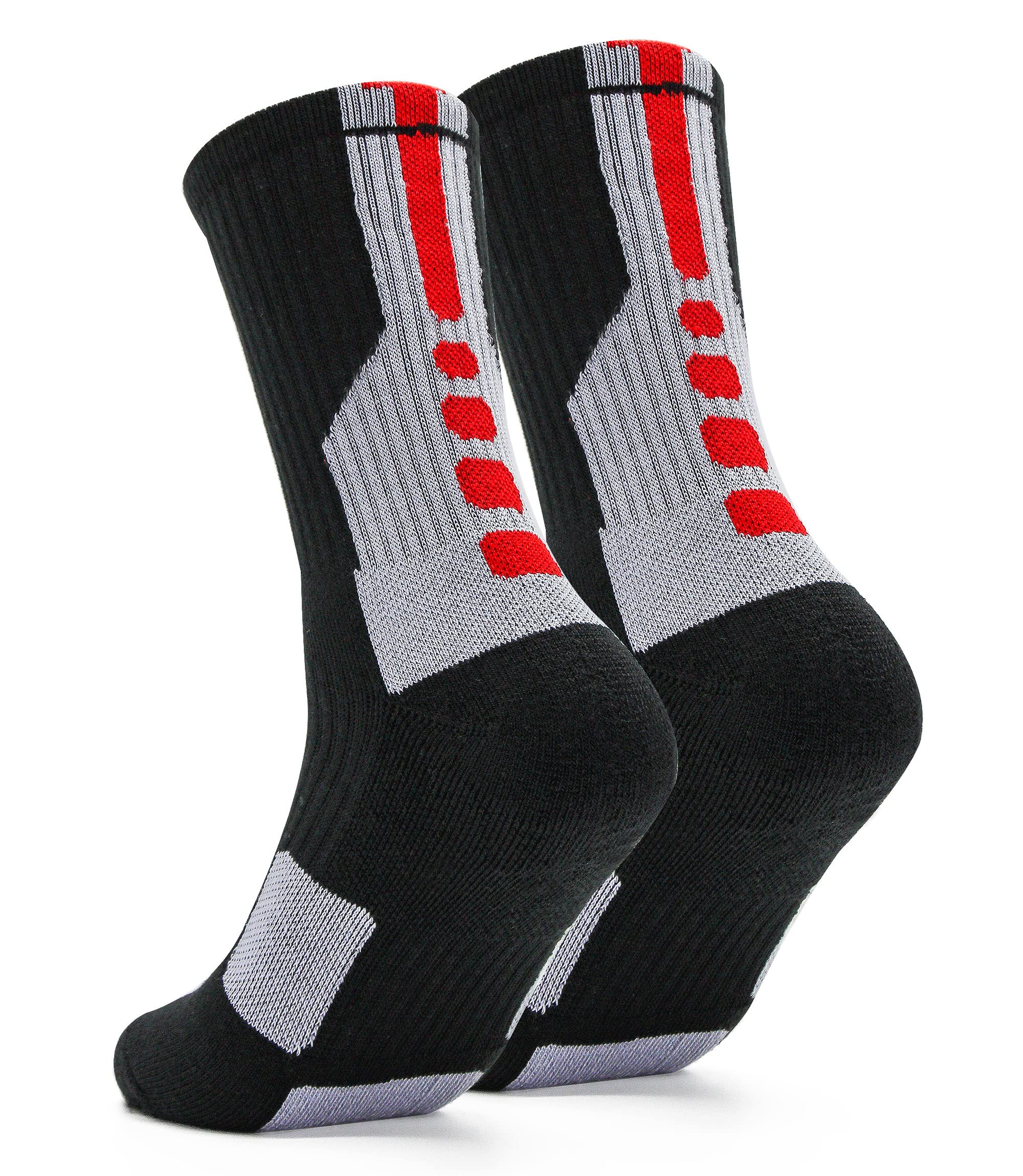 DILIBA Elite Basketball Socks Cushion Athletic Crew Socks for Men's Women's Youth Boys Gray