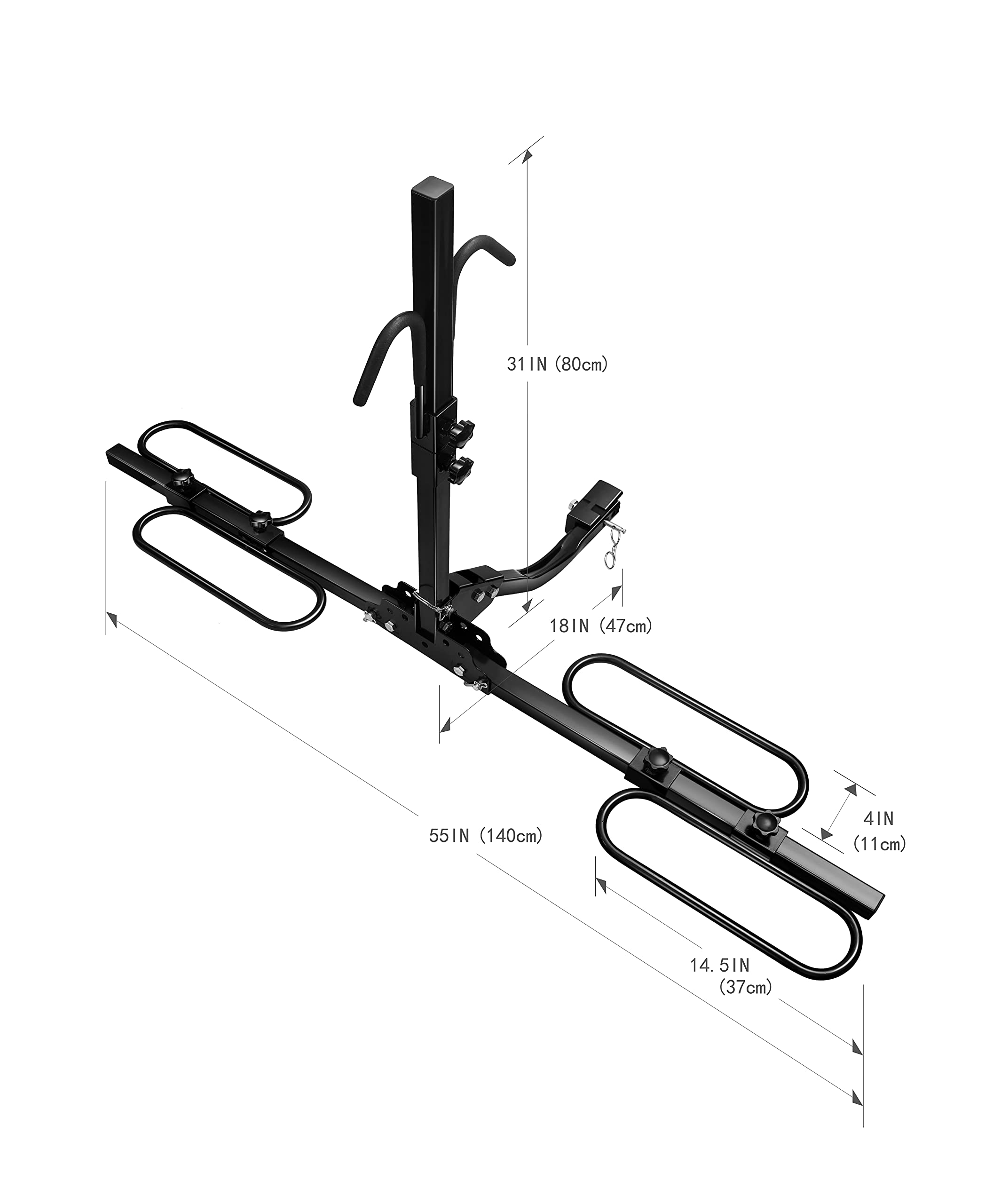 EDOSTORY Hitch Bike Rack, Bicycle Carrier Rack 2 Bicycle Rack fit for Cars, SUV,Trucks,and Minivans with 2" Hitch Receiver-Hitch Stabilizer