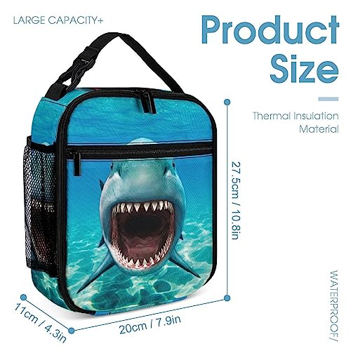 oallpu 3D Shark Backpack, Stylish Laptop Bag Cool Daypack with Adjustable Shoulder Strap, Lightweight Durable Shark Shoulders Backpack (3D Shark)