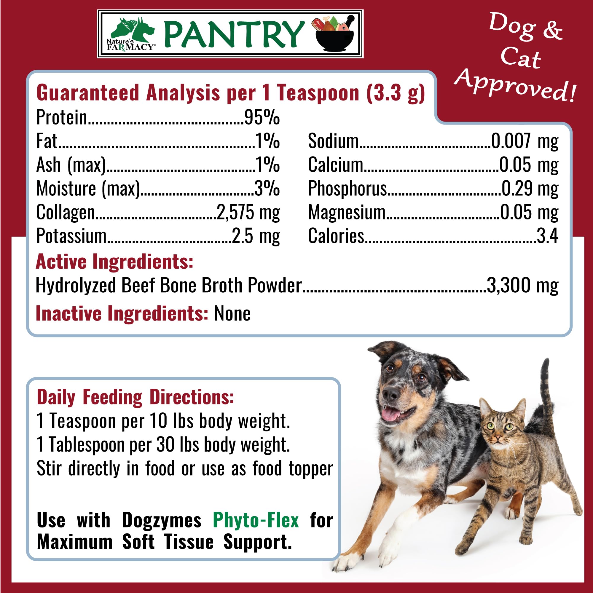 Nature's Farmacy Beef Bone Broth Powder - Excellent Source of Collagen 78 Percent - Supports Joint Function and Flexibility - Great As A Flavor Topper (6 Ounce)