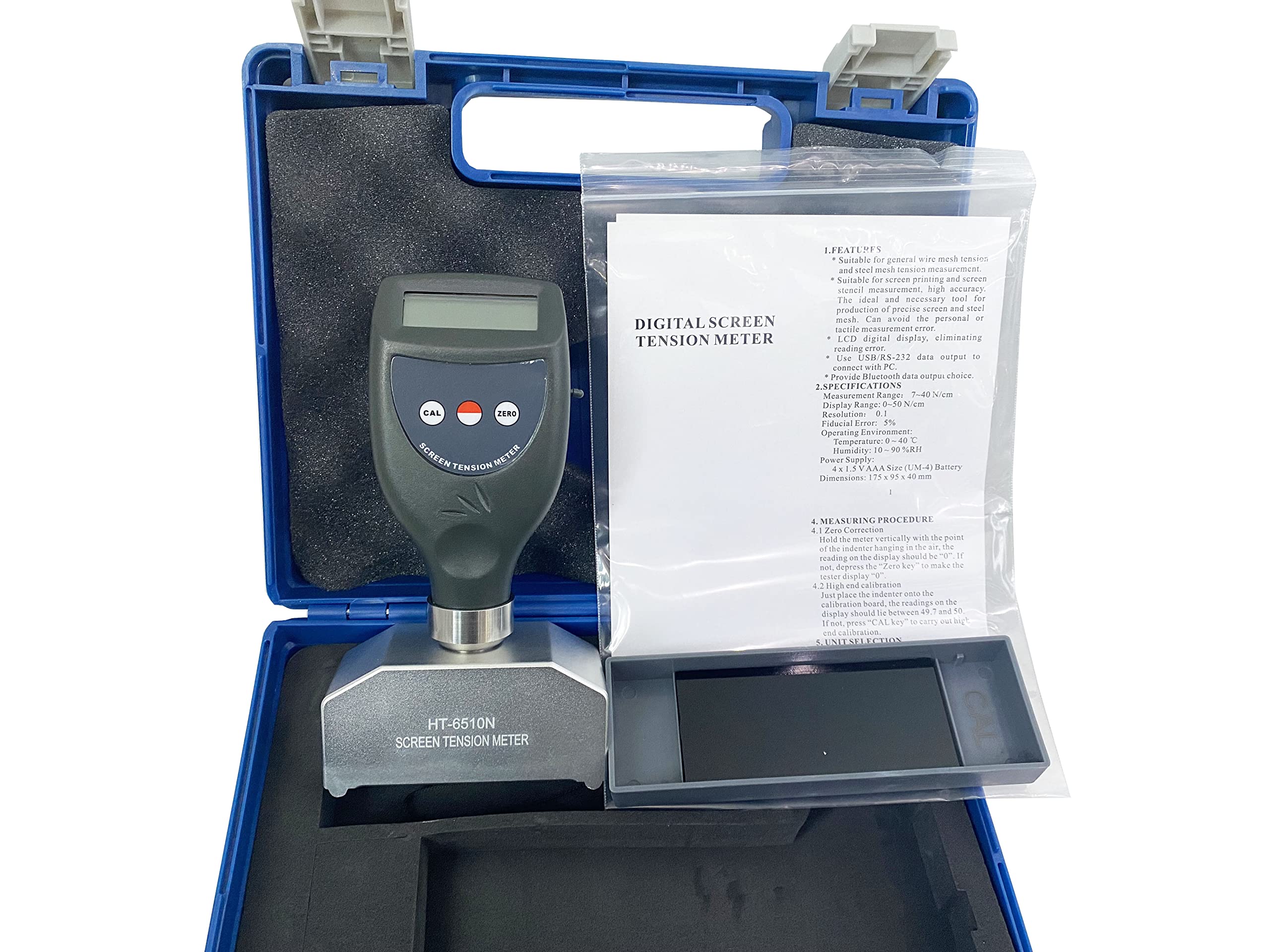 Screen Tension Meter Gauge Tensiometer Testing Devices with LCD Display Portable Screen Printing Tension Meter with Resolution 0.1