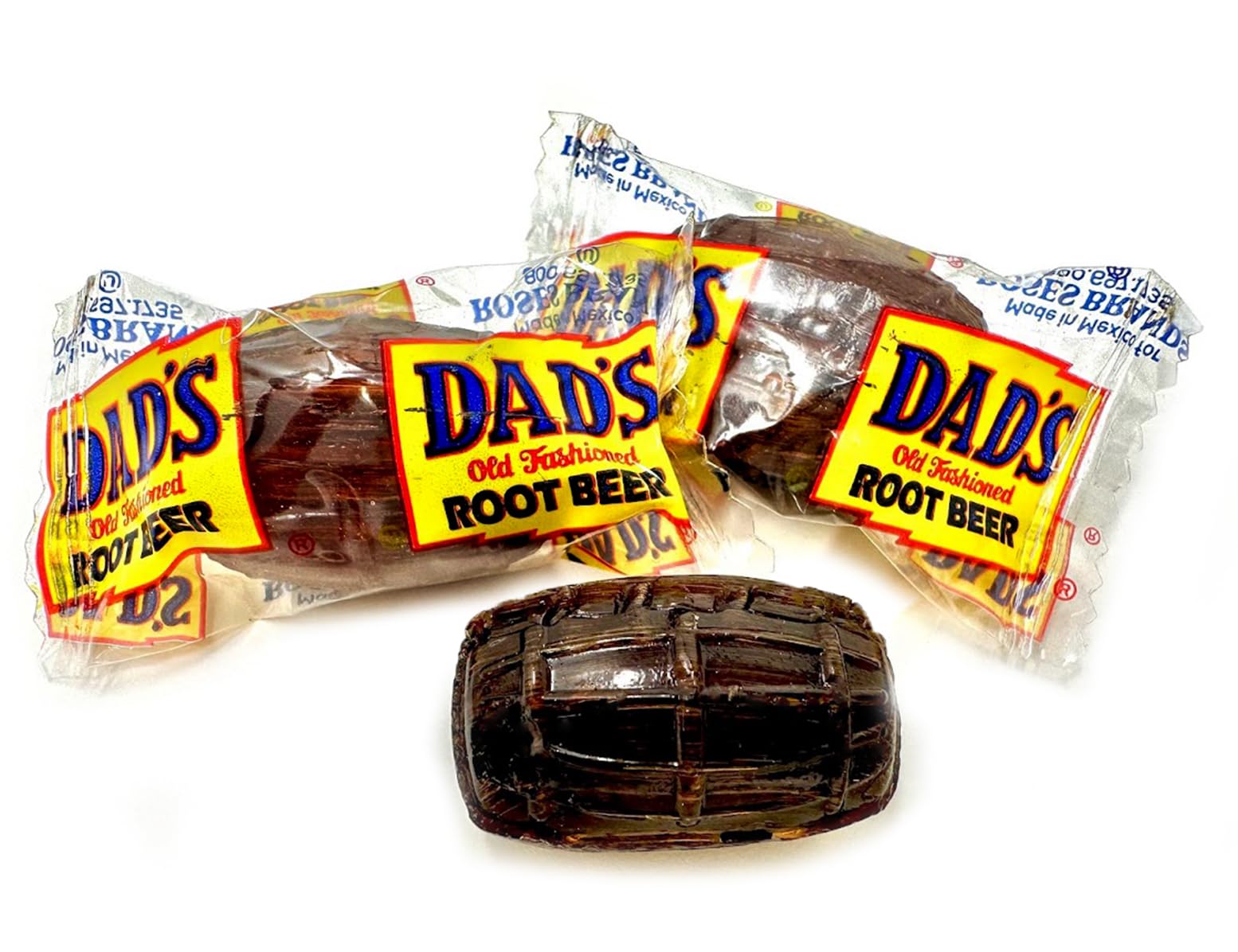 Dad's Wrapped Rootbeer Barrels | Hard Candy | Old Fashioned Bulk candies | 1 pound