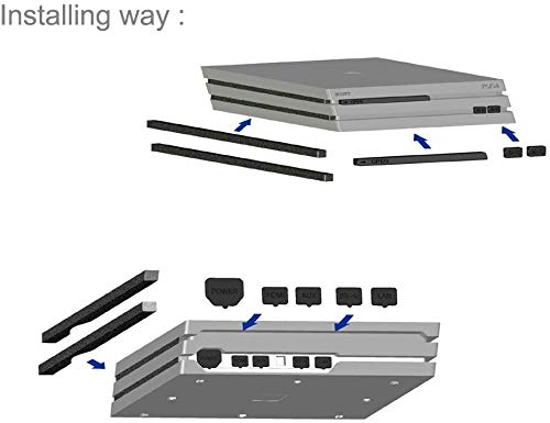 Dobe PS4 Pro Dust Proof Pack Kits - 2-in-1 Dust Proof Dust Protector Prevention Cover Case Mesh Jack Stopper Pack Kits for Comfortable with Sony Playstation 4 Pro Gaming Console [Playstation 4 Pro]