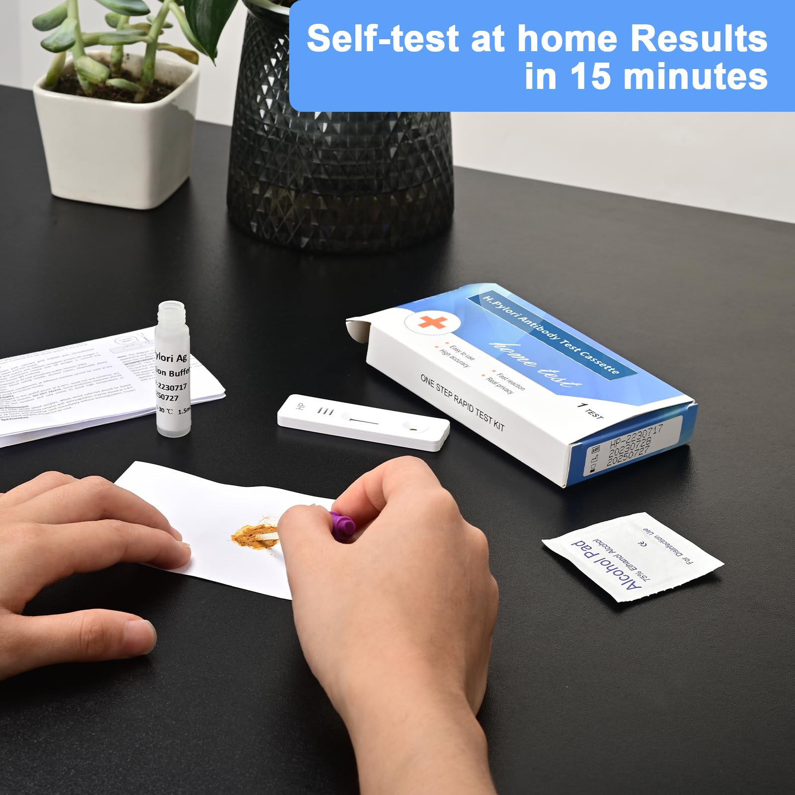Kueysing Helicobacter Pylori Test Kits, H. Pylori,h. Pylori Stool (Antigen) 10-15 Minutes of Quick Home Testing, The Result is Highly Accurate, Easy to Read and use