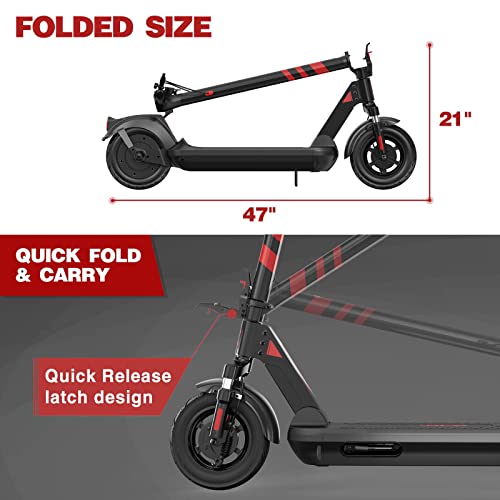 RCB Electric Scooter Adults, Double Shock Absorption, 500W Motor &18 MPH Portable Folding Commuting Electric Scooter Adults 20-25 Miles Long Range & 10" Inner Honeycomb Tires