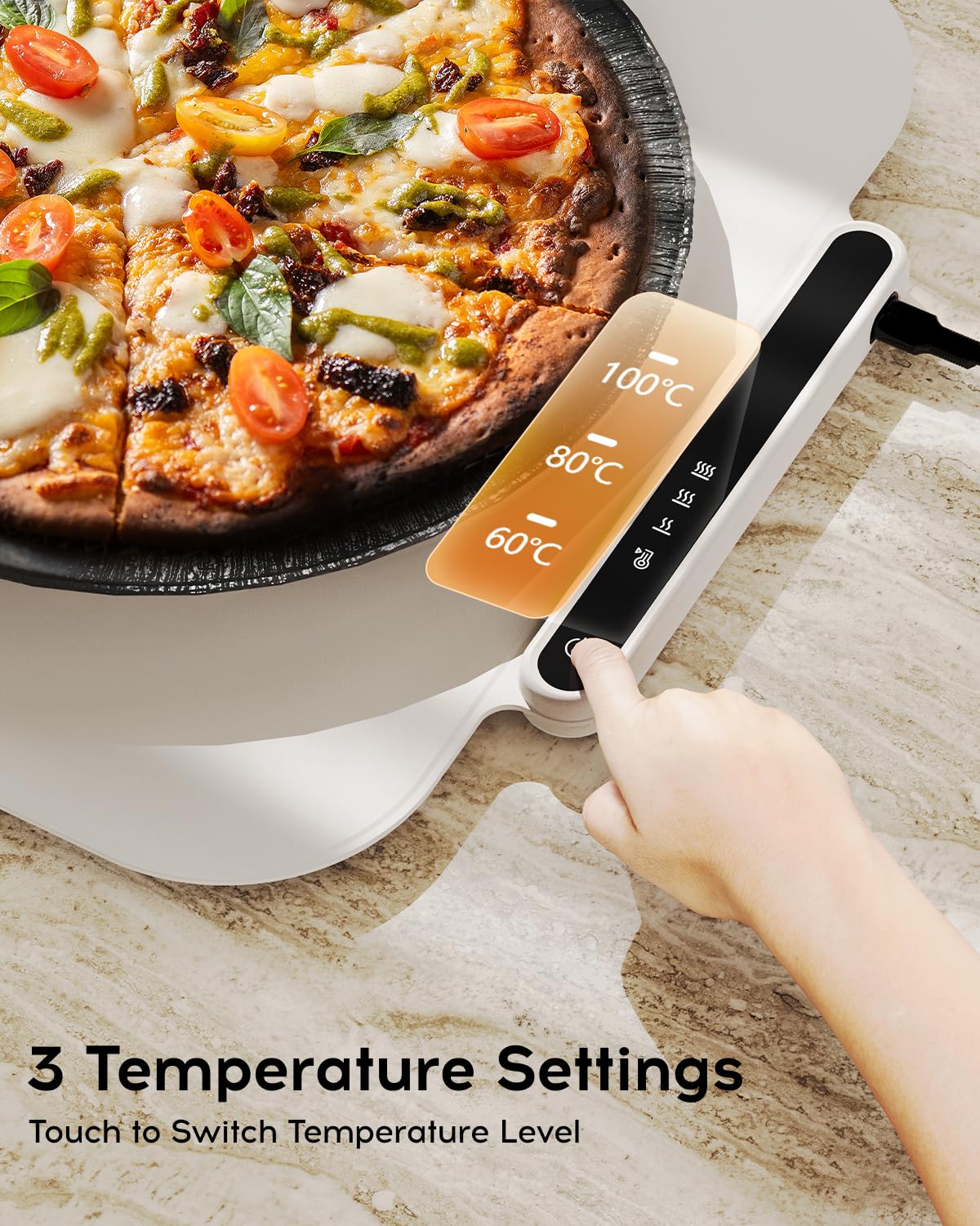 iTRUSOU Electric Warming Tray - Full Surface Heating,Rollable & Portable,Premium Silicone Nano-Material,3 Temperature Settings,Auto Shut-Off -Versatile Food Warmer for Pizza, Meals, and More