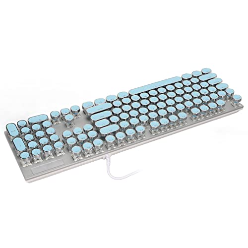 LBEC Mechanical Gaming Keyboard Retro Steampunk RGB Backlit Round Blue Switch Ergonomic Mechanical Keyboard for (Blue Switch)